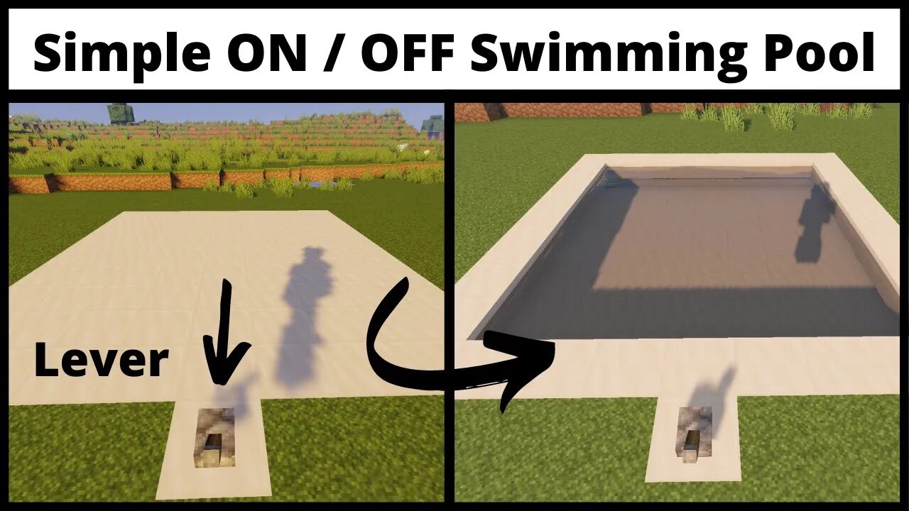 How to make Hidden Swimming Pool in Minecraft || Easy On/Off pool ...