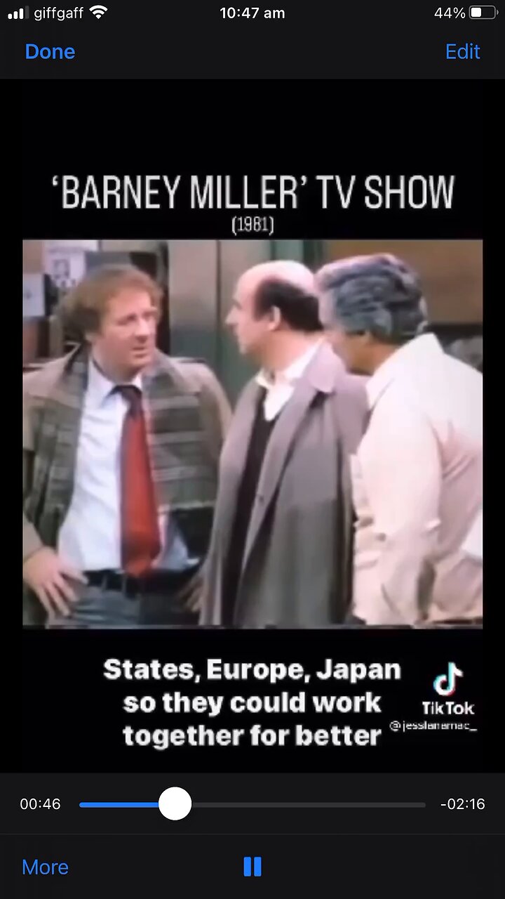 Barney Miller TV Show: about One World Government