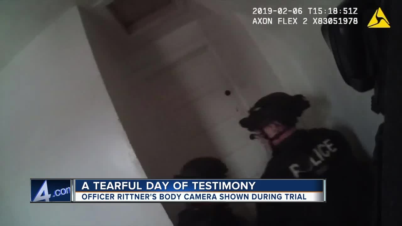 Officer Matthew Rittner's body camera shown during trial