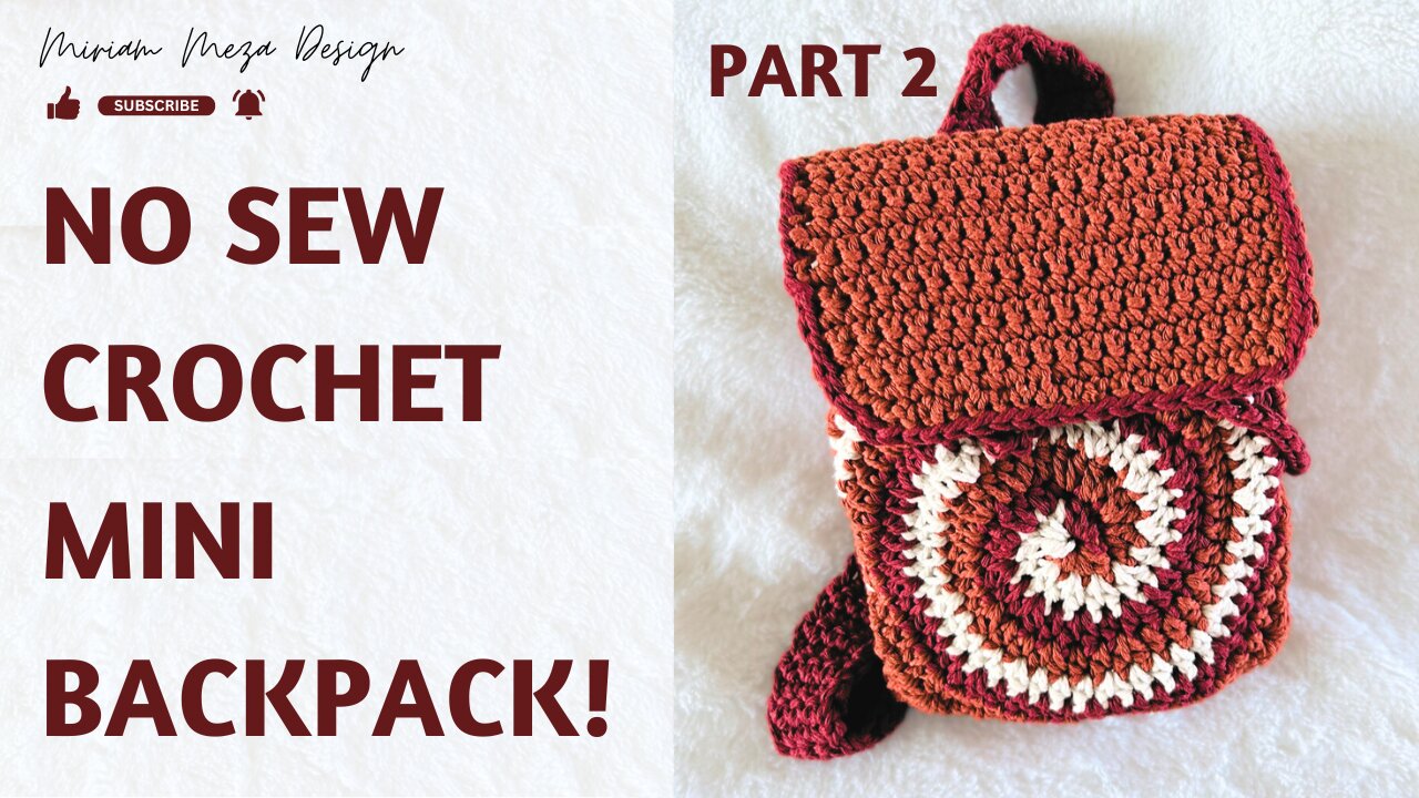 No Sew Crochet Spiral Mini Backpack Tutorial Part 2