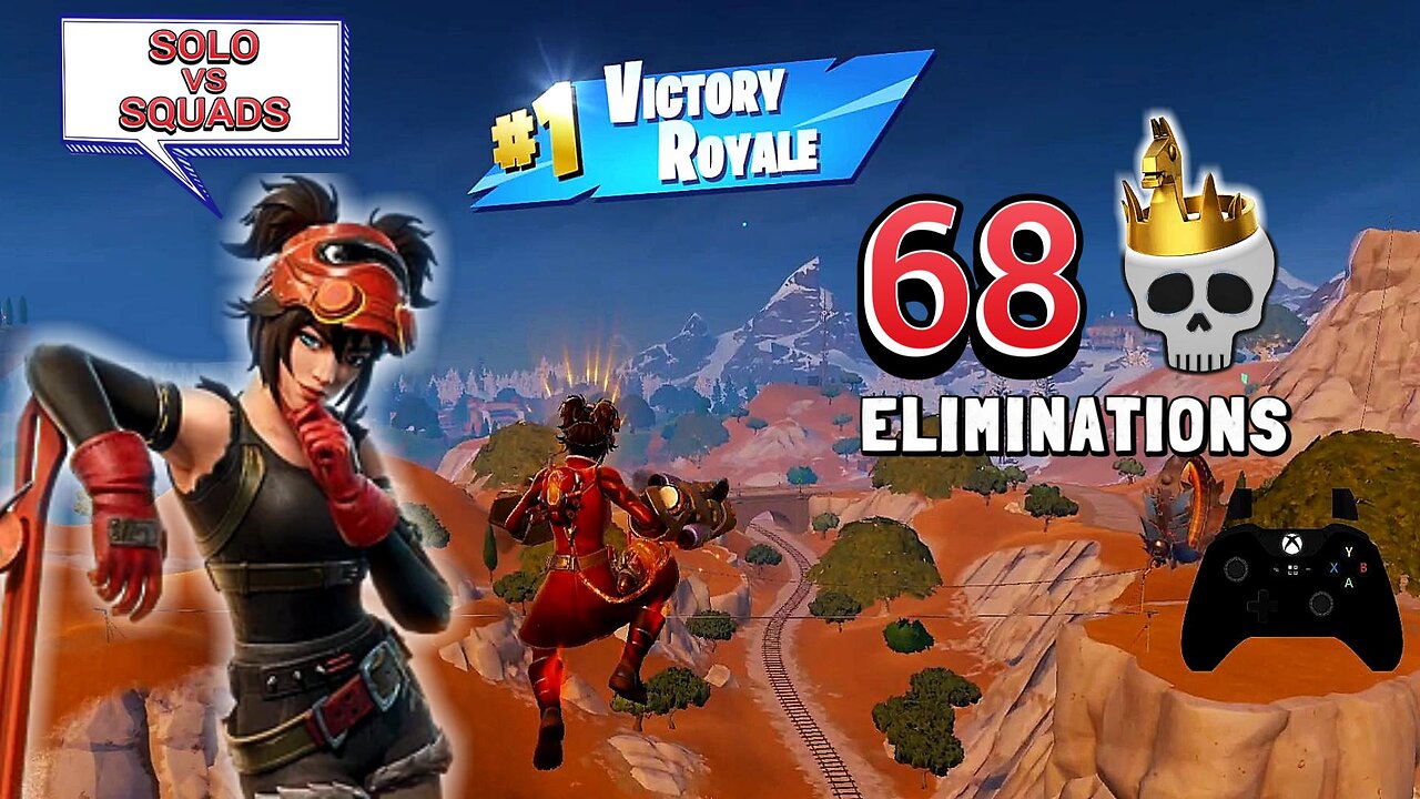 FORTNITE 68 ELIMINATIONS The Machinist | Solo Vs Squads Zero build gameplay XBOX controller overlay