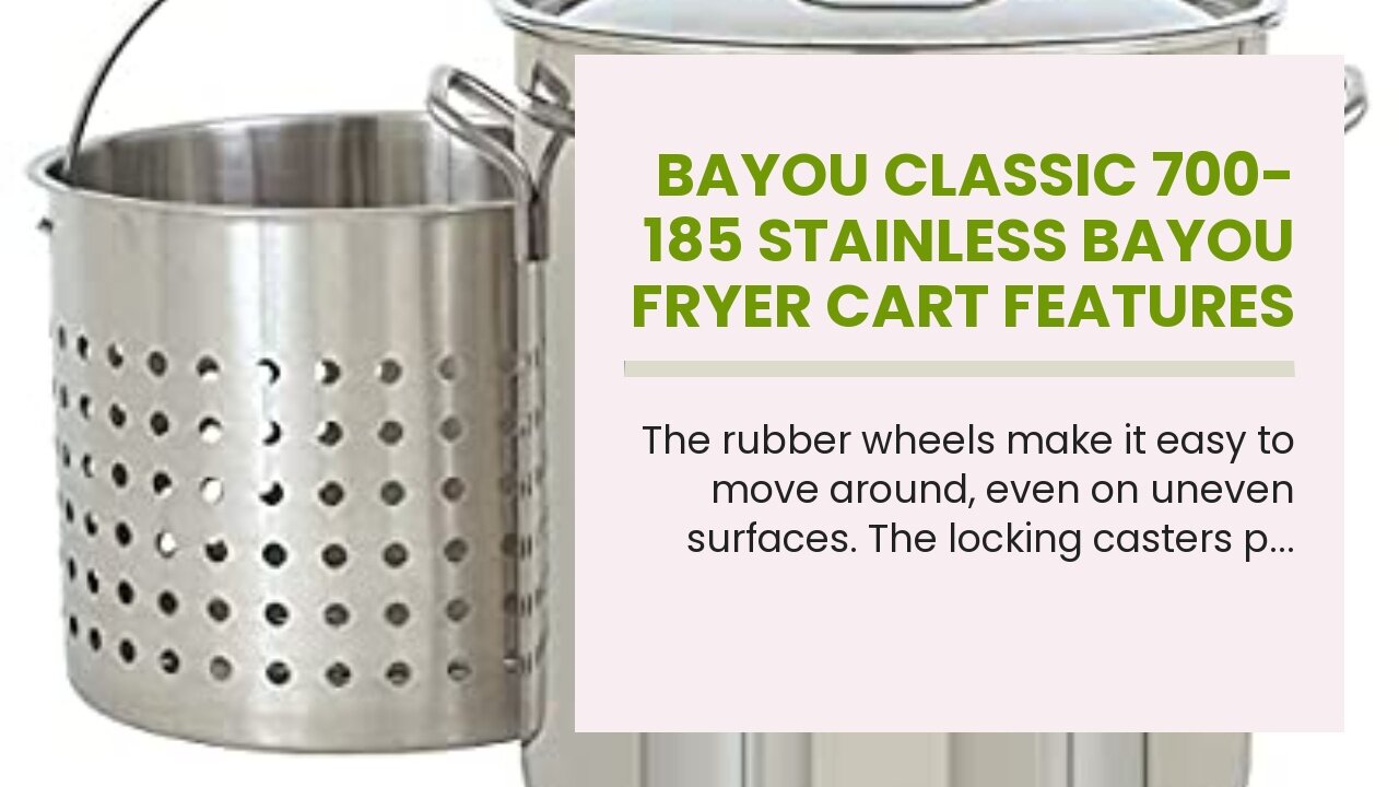 Bayou Classic 700-185 Stainless Bayou Fryer Cart Features Rubber Wheels ...