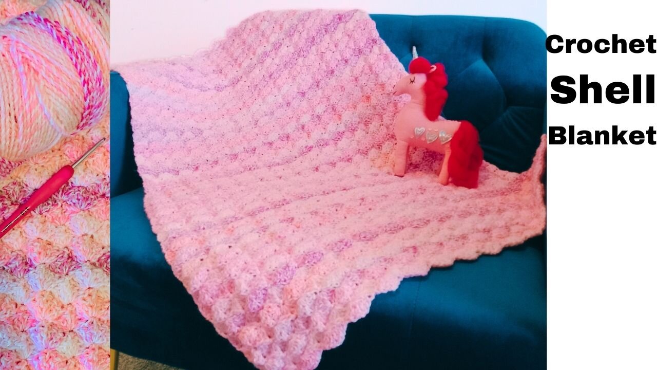 Crochet Blanket. How to Crochet Shell Stitch. Make a soft blanket with ...