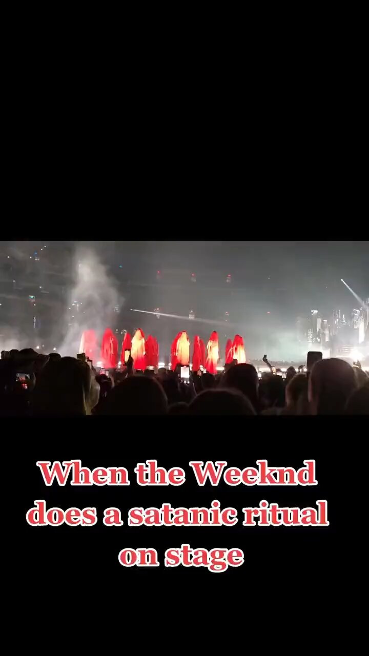 Artist the weekend performs a satanic ritual at his concert