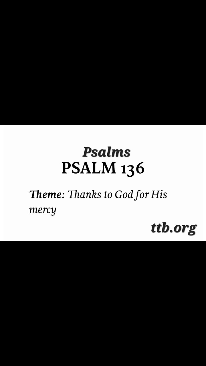 Psalm Chapter 136 (Bible Study)