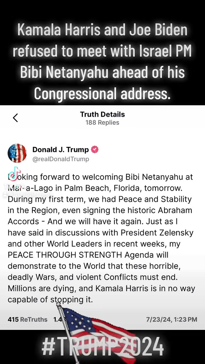 7/23/24 President Trump Meets with Bibi Netanyahu at Mar-a-lago