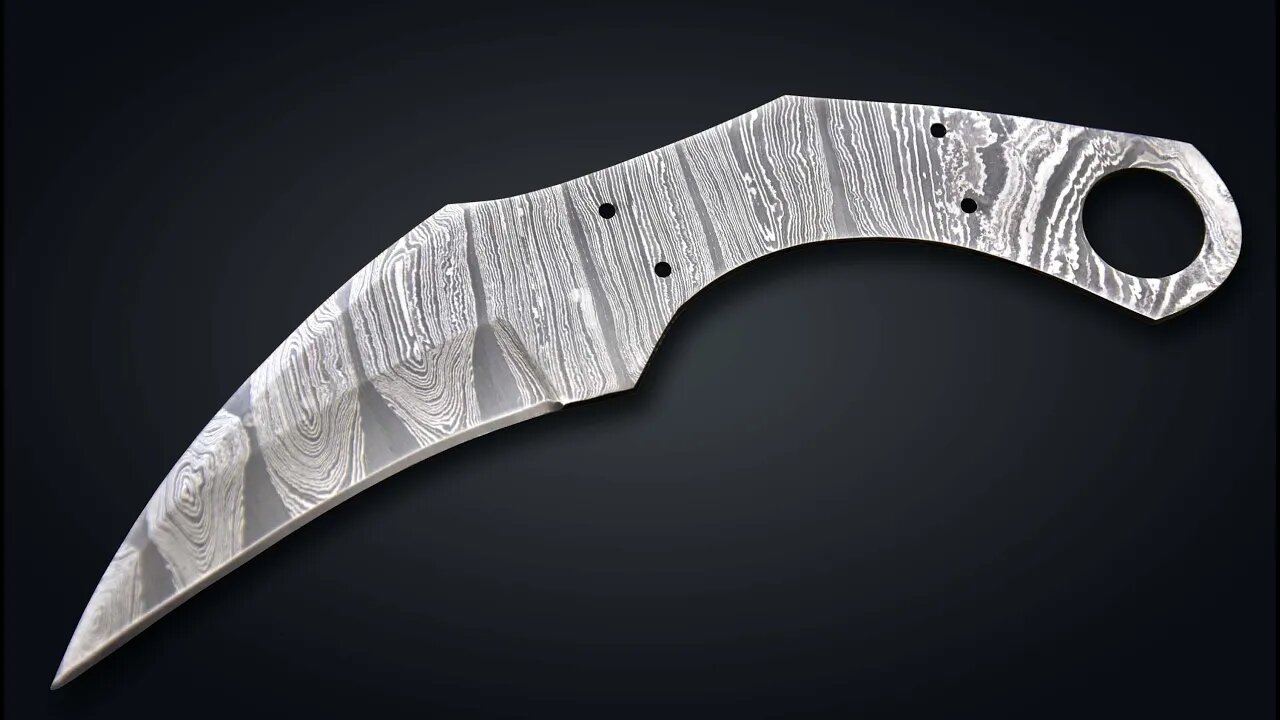 Karambit Knife Hand Forged Damascus Steel Blank Blade Karambit Hunting ...