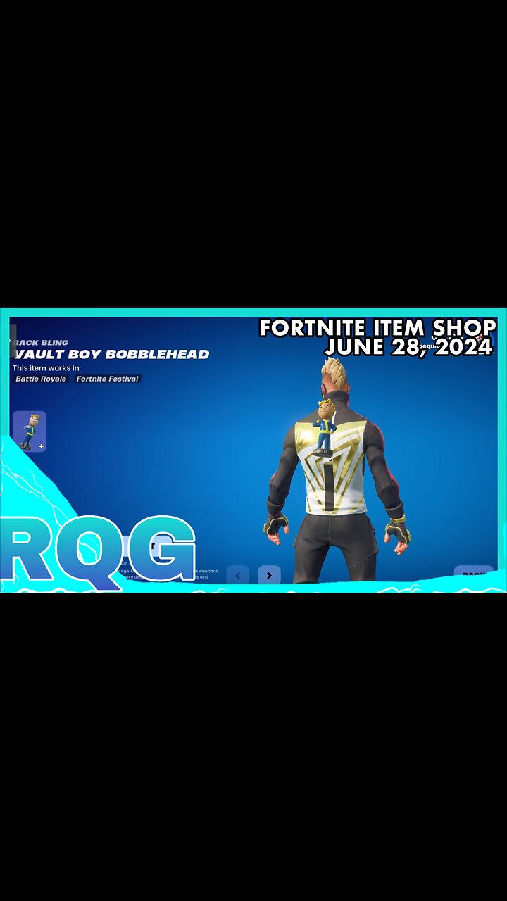 “NEW” VAULT BOY BACKBLING IS HERE! FORTNITE ITEM SHOP (June 28, 2024)