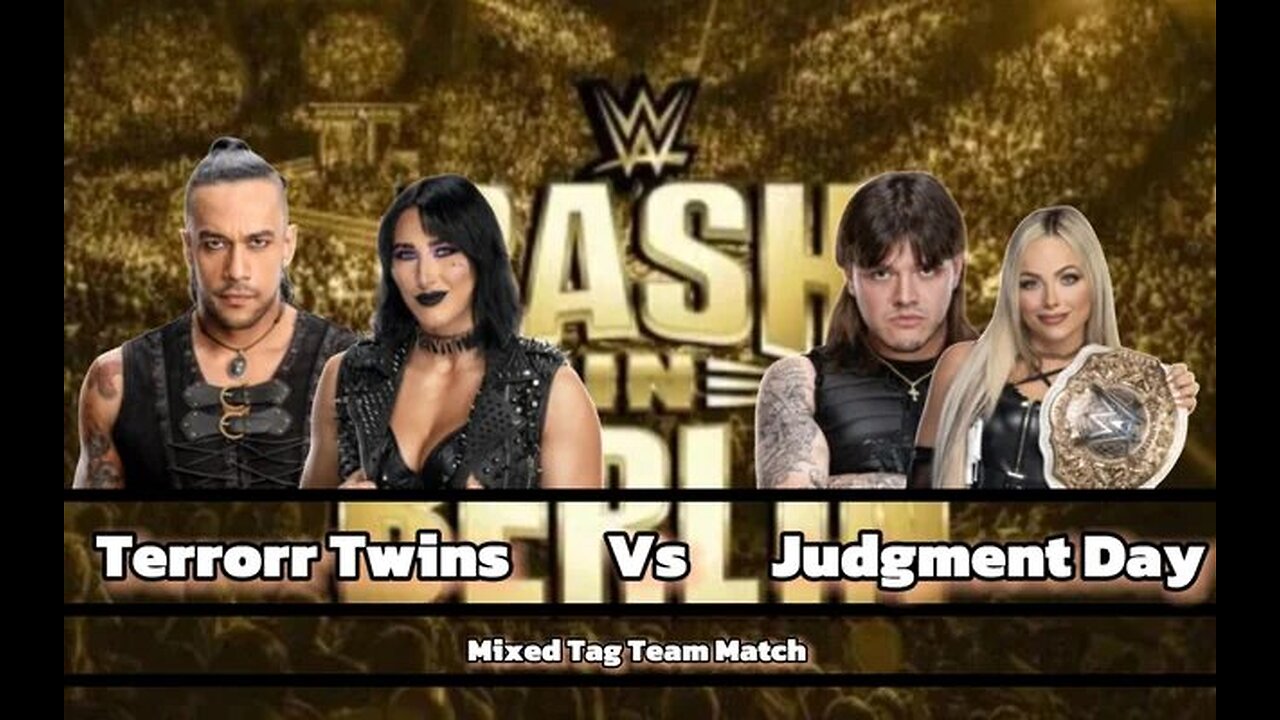 The Terror Twins Vs The Judgement Day WWE Bash in Berlin Mixed Tag Team ...