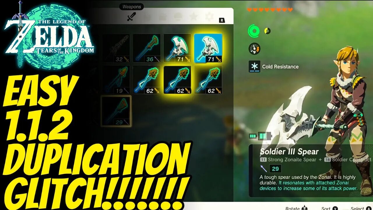 Simple Duplication Glitch in The Legend of Zelda: Tears of the Kingdom