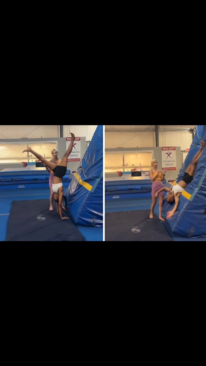 Gymnastic Girl Takes 'Big Kick' Instruction To Hilarious Extremes