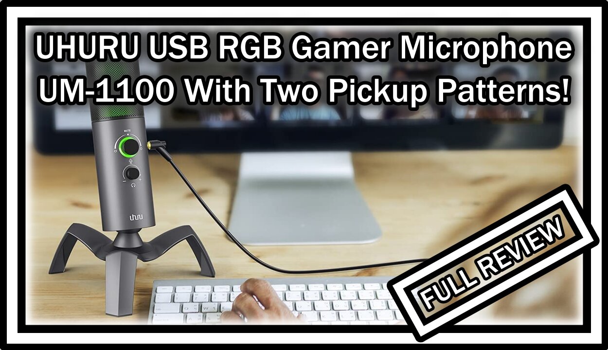 UHURU USB RGB Gamer Microphone UM-1100 Two Pickup Patterns Zero-Latency ...