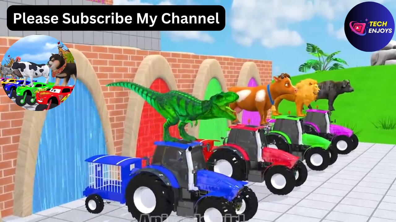 Funny Animal Cartoon | Duck & Wild Animals Cage Game Cow Gorilla ...