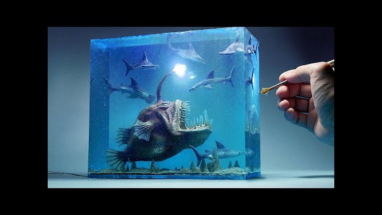 How To Make Deep Sea Fish and Hammerhead Sharks Diorama _ Polymer Clay ...