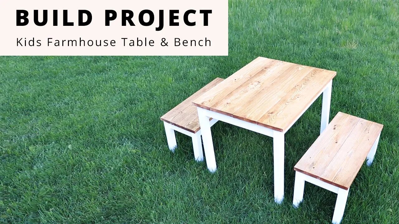 Build A Kids Farmhouse Table & Bench Project A Simple Project For ...