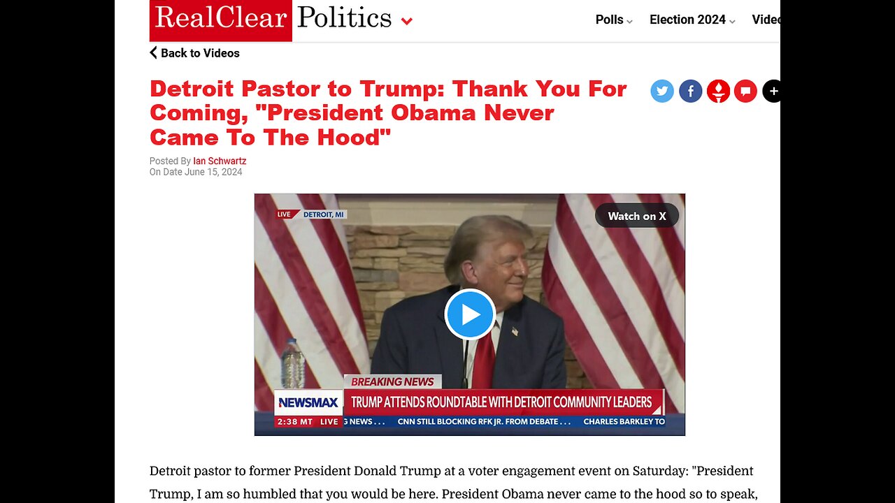 Detroit Pastor to Trump: Thank You For Coming, "President Obama Never ...