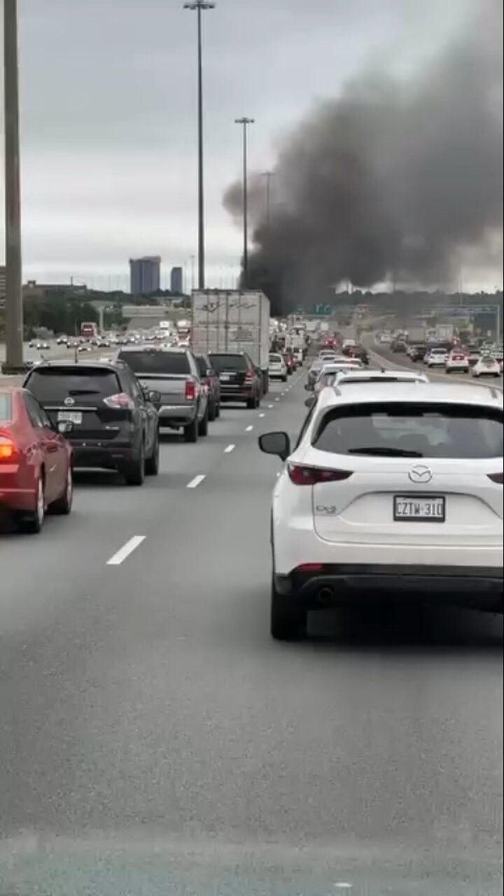 Distracted Driver Rear Ends Trailer Causing Fire On Highway 401