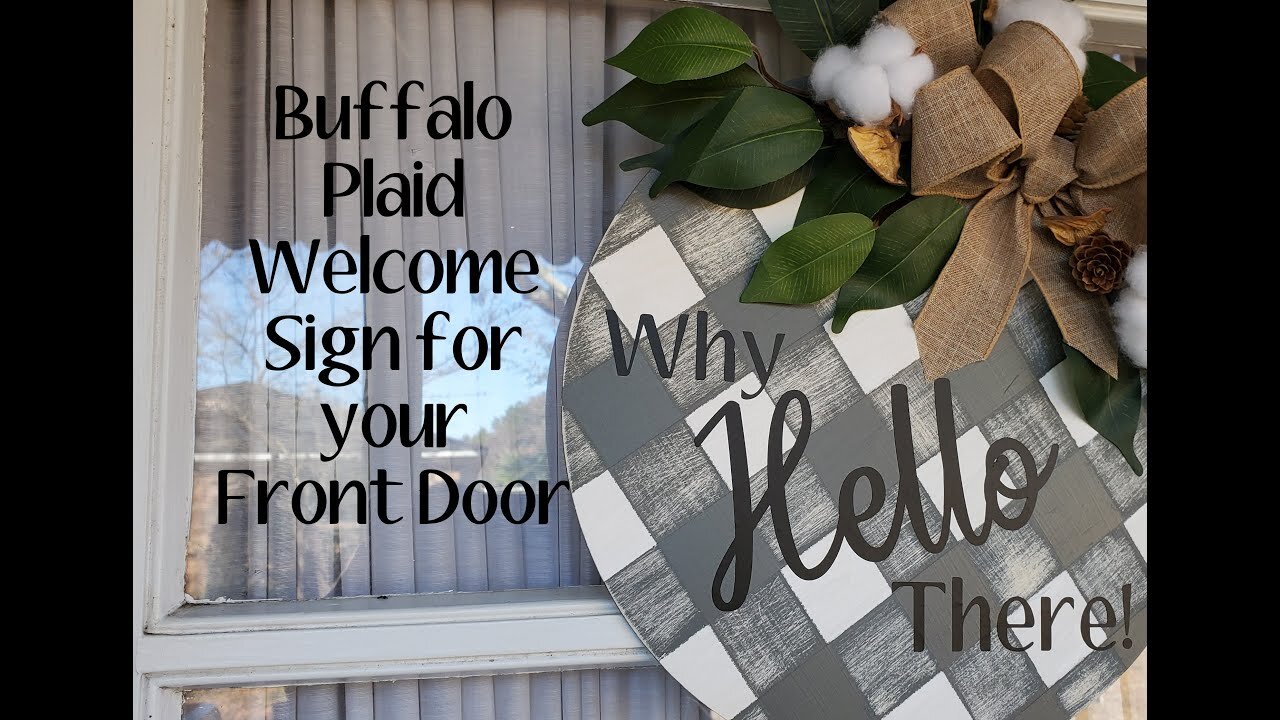 Buffalo Plaid Welcome Sign for your Front Door