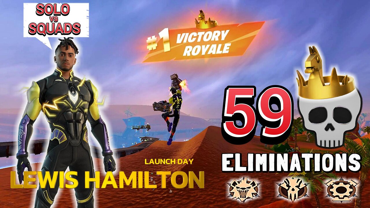 FORTNITE 59 ELIMINATIONS WINS: LEWIS HAMILTON SKIN LAUNCH DAY ...