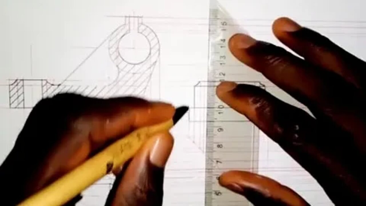Machine Drawing 4 End Elevation