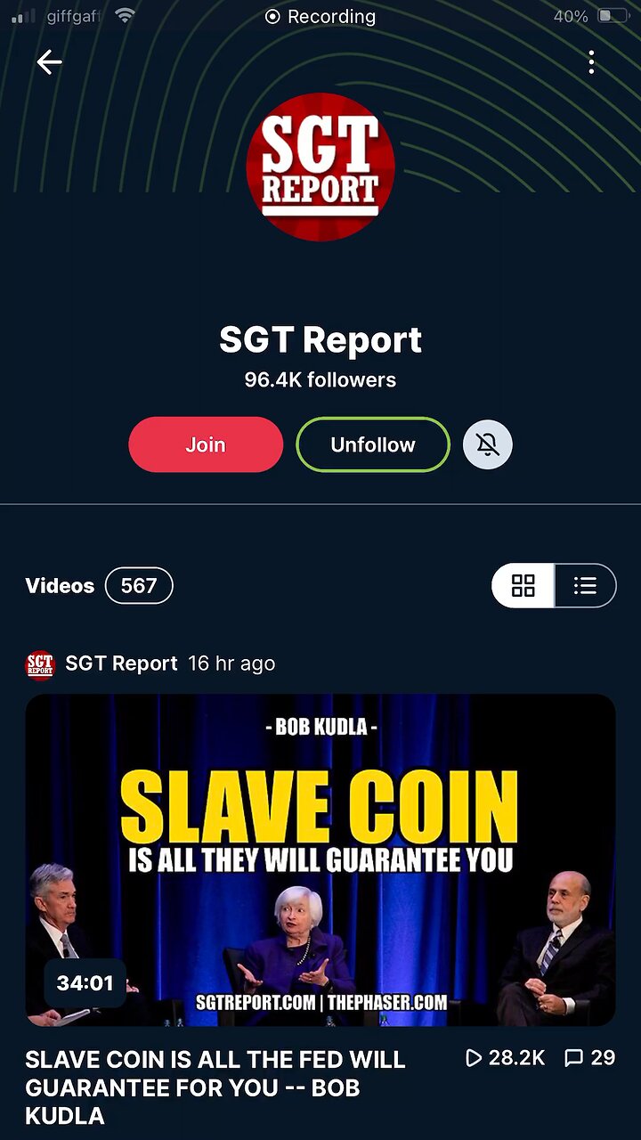 SGT Report channel : full of interesting stuff