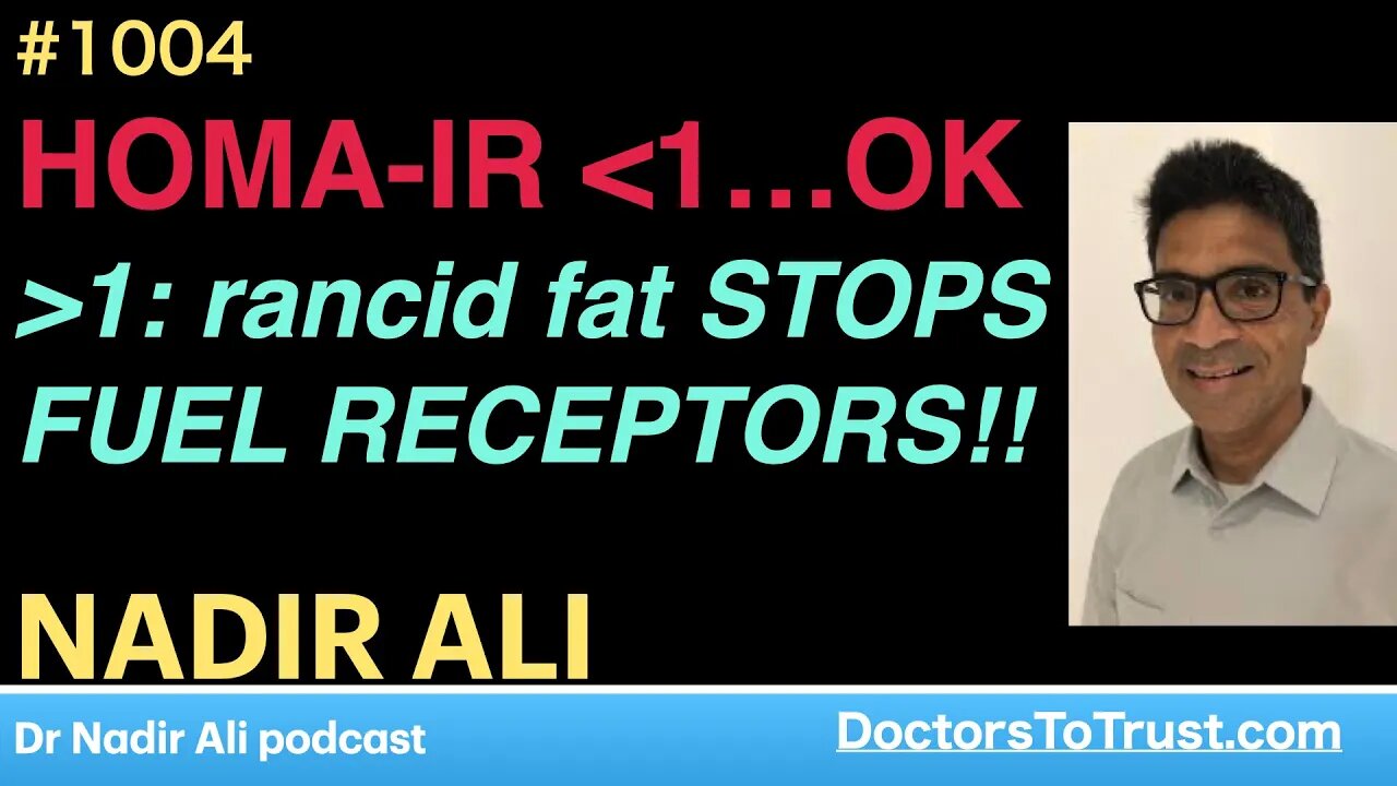 NADIR ALI 4 | HOMA-IR less than 1…OK But, greater than 1: rancid fat ...