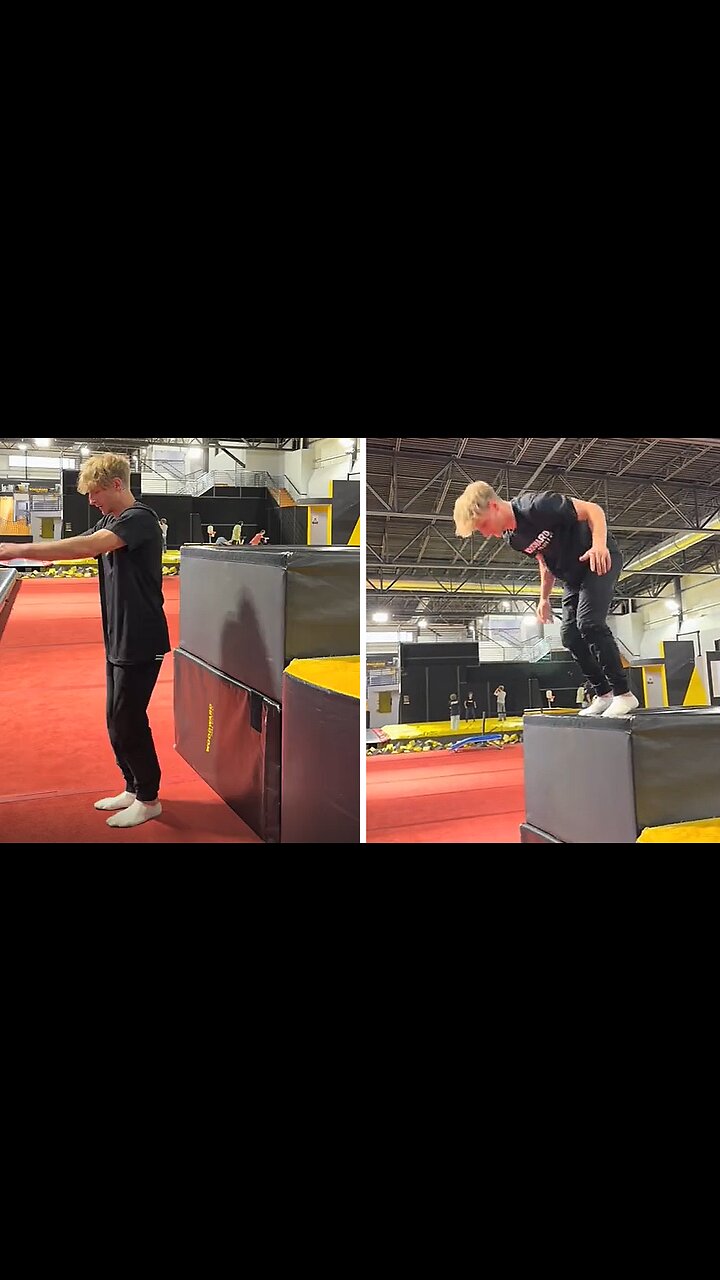 Parkour Athlete Impressively Does A Backflip Jump On A High Box