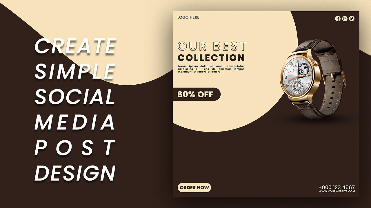 How to Create Simple Social Media Post Design In Photoshop