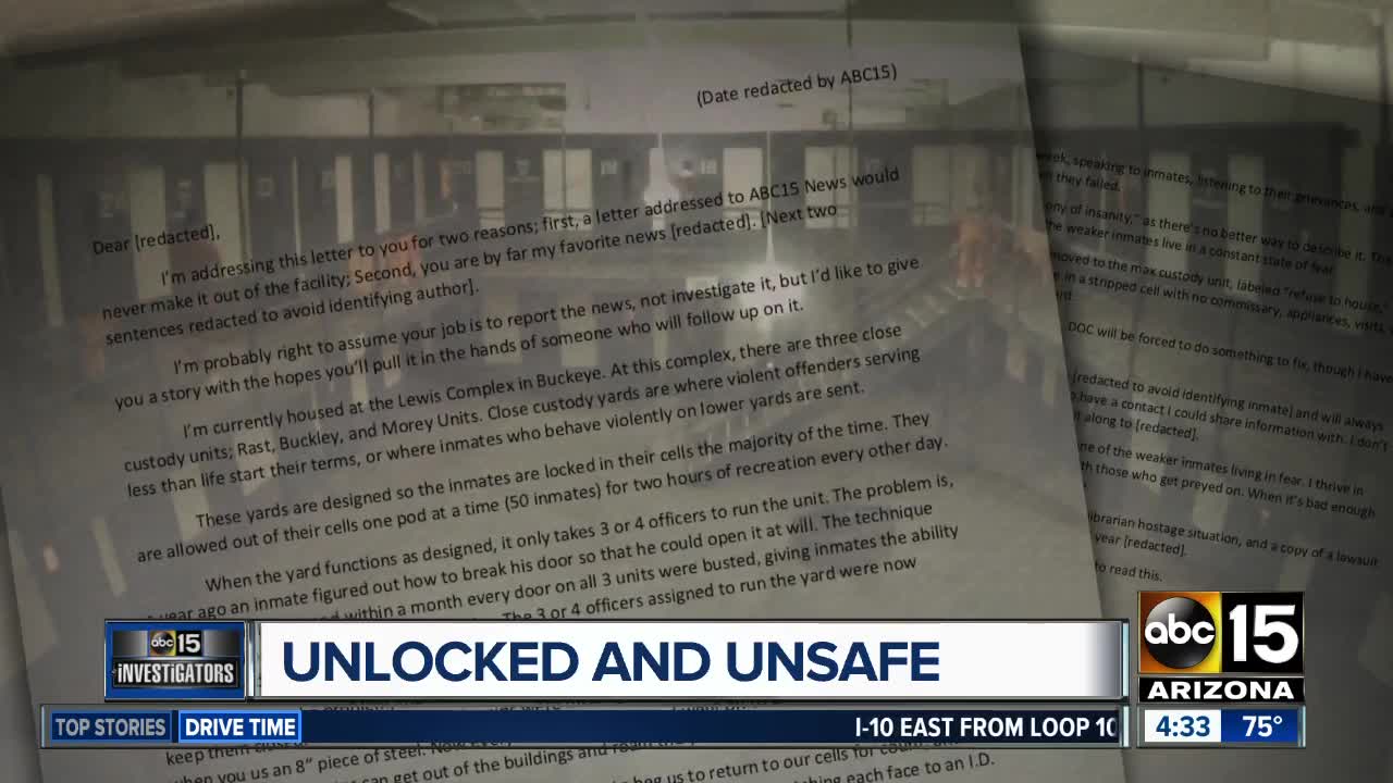 Unlocked and Unsafe: Inmate letter: Unlocked prison doors lead to ...