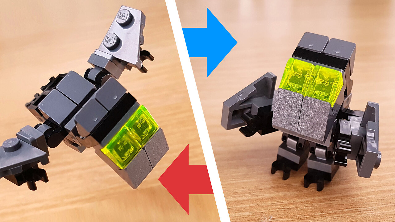 Pteranodon mini LEGO brick transformer mech MOC tutorial & stop motion ...