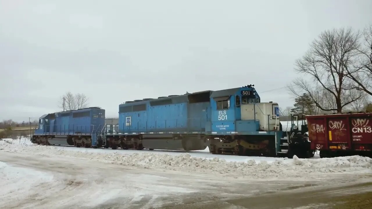 Freight Train Creating Winter Speed Bumps At Railroad Crossings! # ...