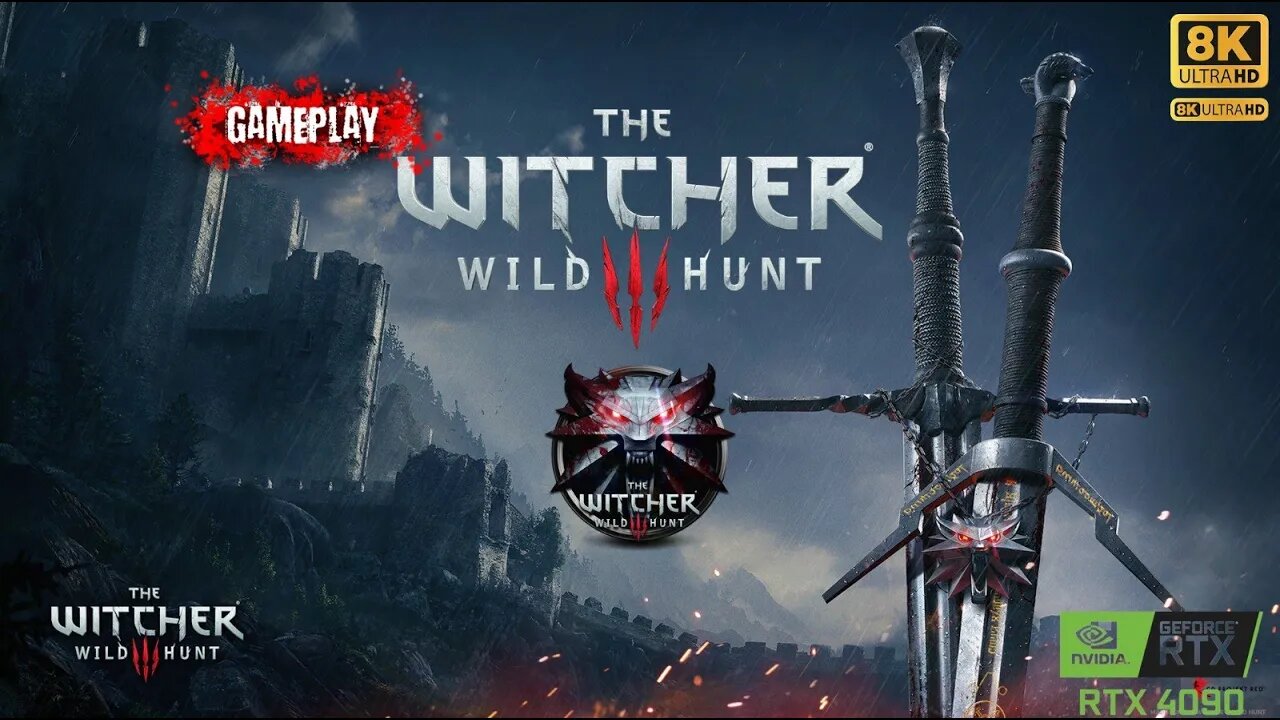 8K The Witcher 3 NG DLSS 3 Ultra Extreme settings RTX 4090 1080pFHR