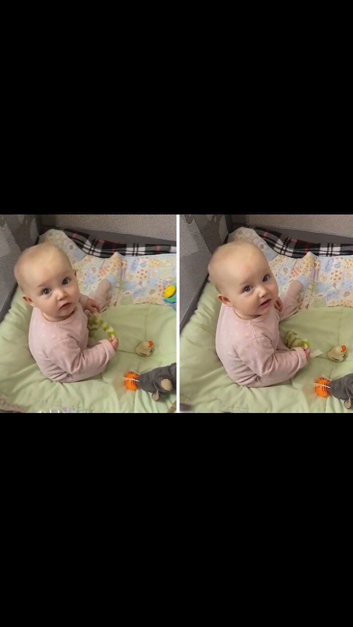 Precious Baby Cries in Excitement to See Mom