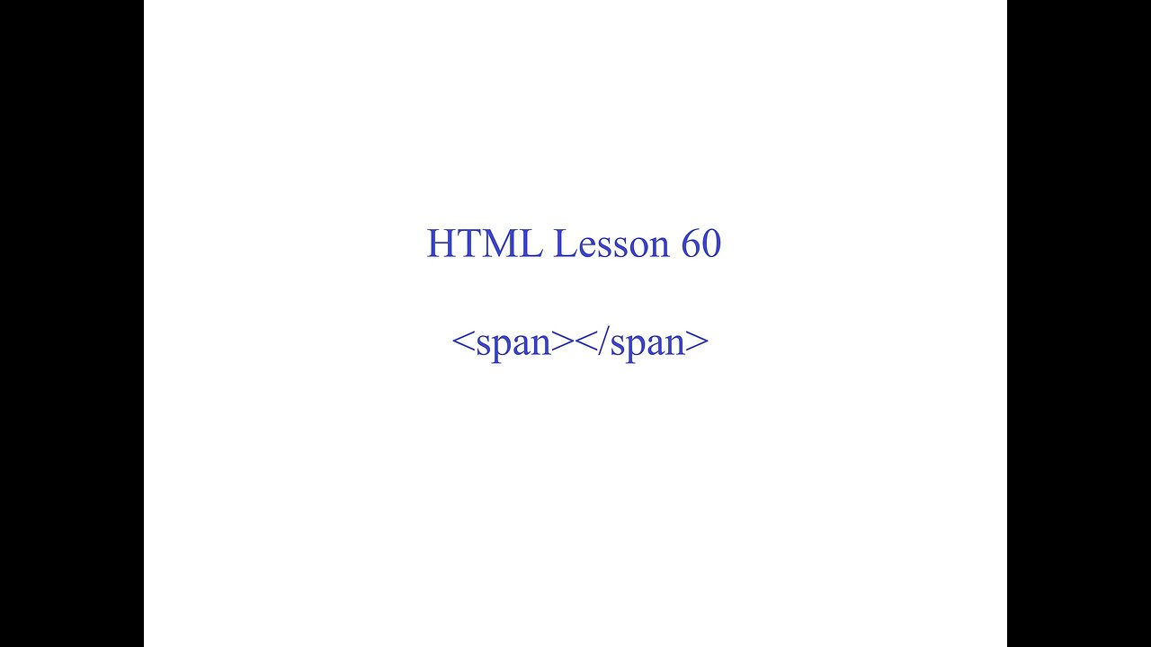 HTML Lesson 60