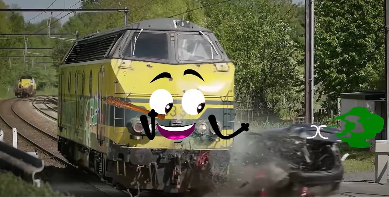 Train Crash | Monster Trains Crush Cars on Railroad - Kids Friendly ...