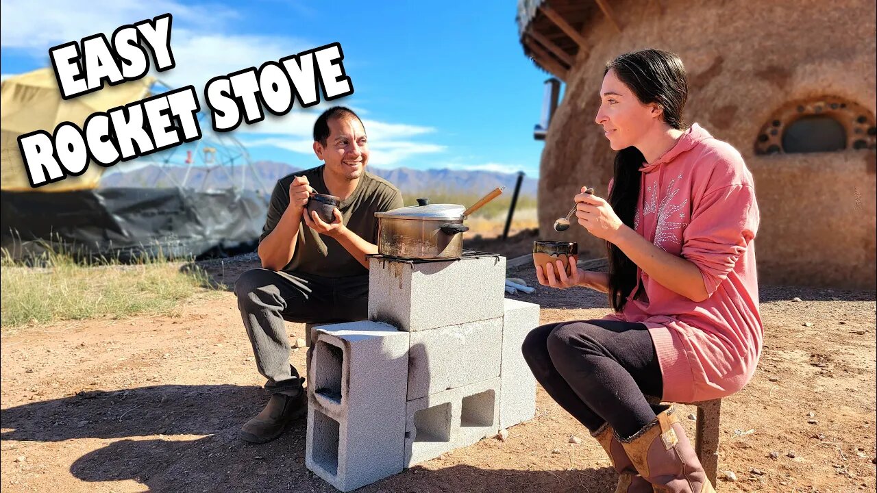 Building A 2 Burner Rocket Stove Using Cinder Blocks Off Grid Cooking