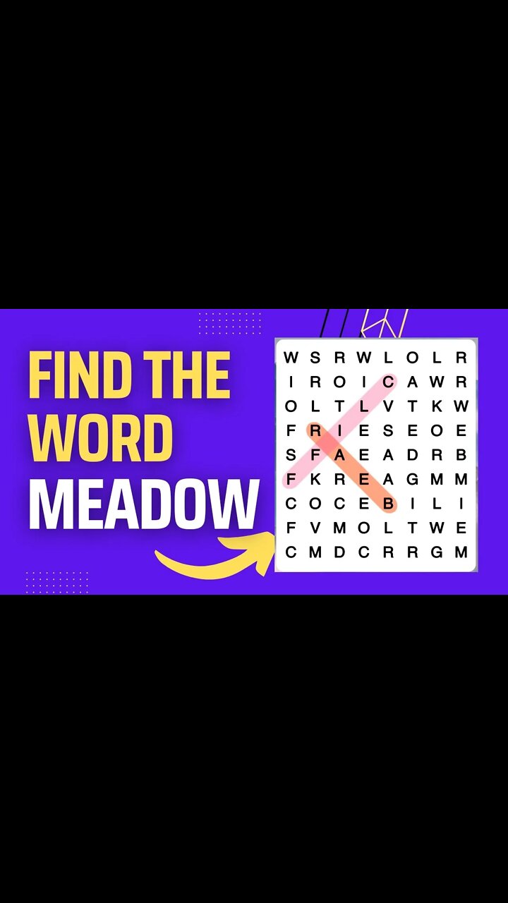 Find the word meadow in 5 seconds (Word Search Puzzle)