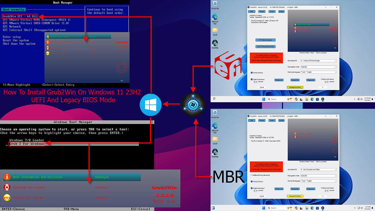 How To Install Grub2Win On Windows 11 23H2 UEFI And Legacy BIOS Mode