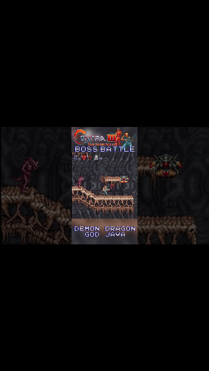 Contra III: The Alien Wars (SNES) Boss Battle - Demon Dragon God Java #Shorts