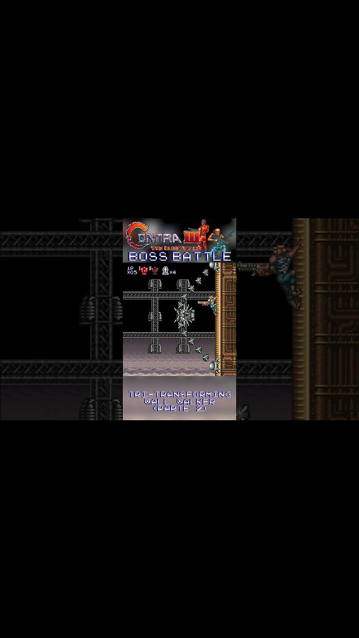 Contra III: The Alien Wars (SNES) Boss Battle - Tri-Transforming Wall ...