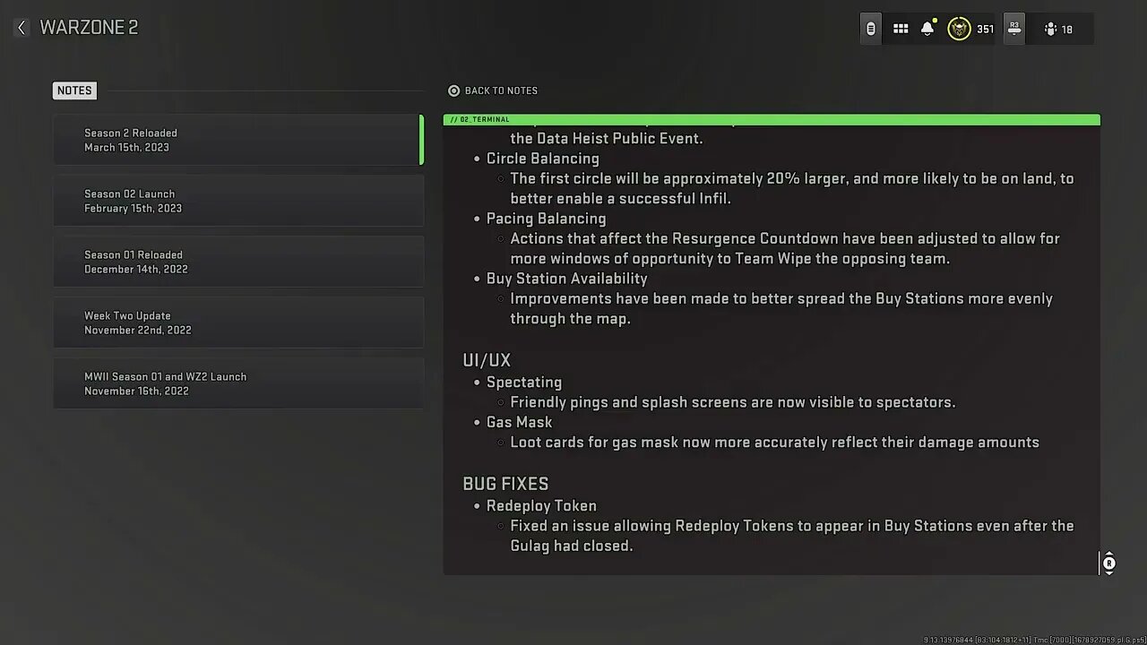 Patch Notes Season 2 Reloaded Warzone 2 Patchnotes Fyp Reloaded