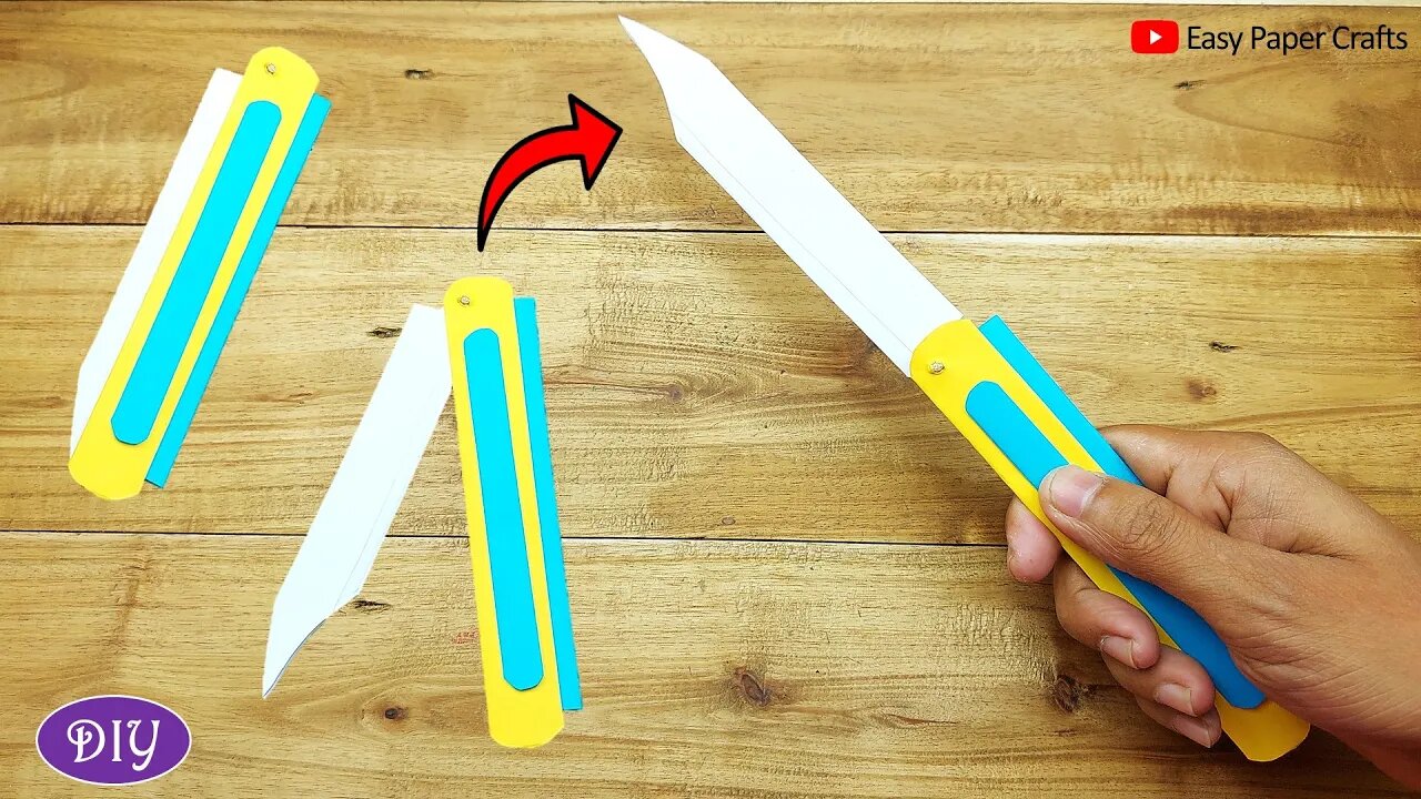 How to Make a Paper Knife That Can Fold | DIY Handmade Easy Paper Toy ...