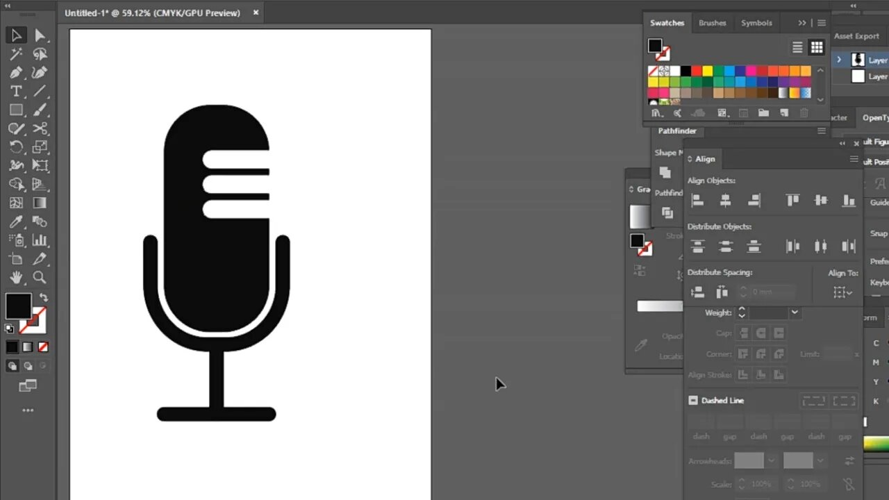 How to make Mic icon simple way Adobe Illustrator full tutorial # ...