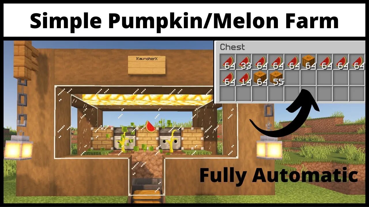 How to make Melon/Pumpkin Farm in Minecraft || Easy melon/pumpkin farm ...