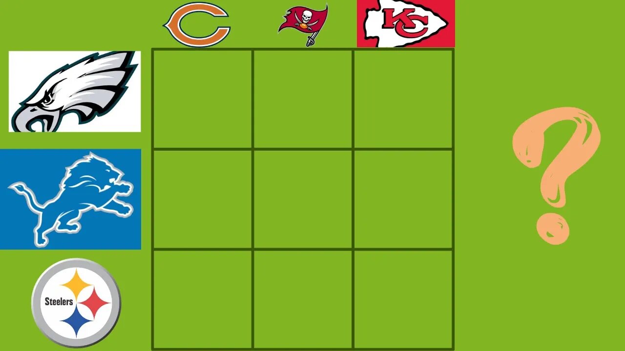 NFL Immaculate Grid - Detroit Lions, Kansas City Chiefs and Pittsburgh ...