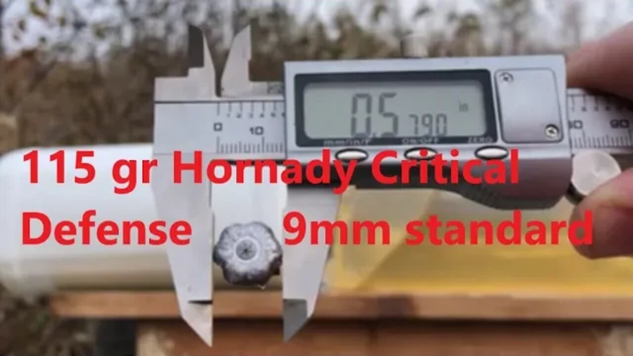 115 gr 9mm Standard Pressure Hornady Critical Defense 3.1" Barrel ...
