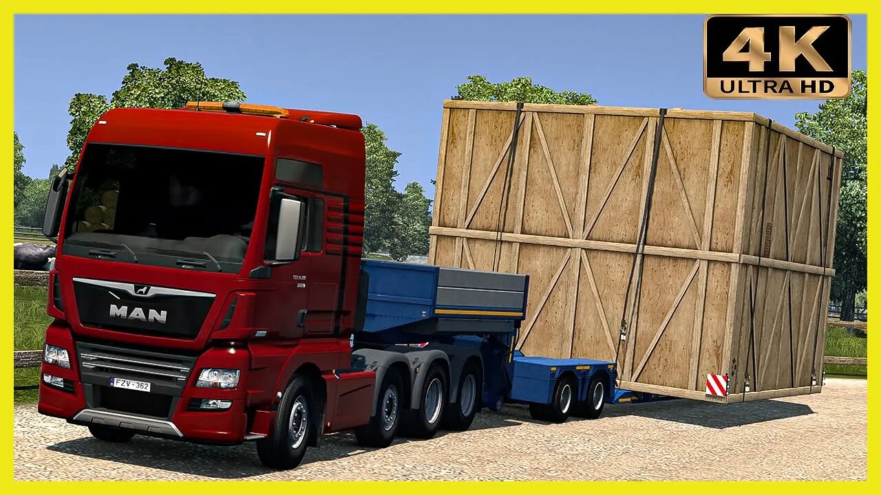 HUGE BOX transported with MAN TGX in Hungary | Euro Truck Simulator 2 ...