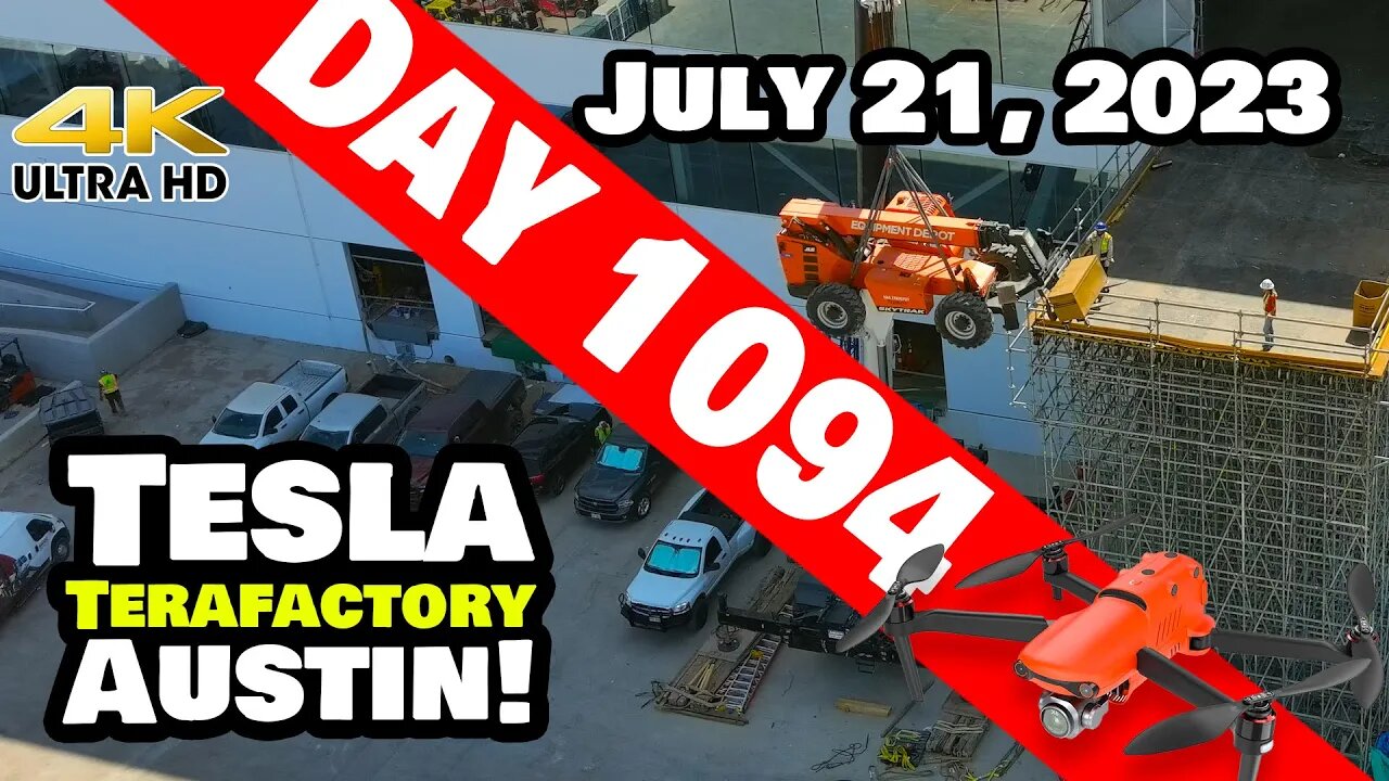 BIG FORKLIFT TO CYBERTRUCK LINE AT GIGA TEXAS! - Tesla Gigafactory ...