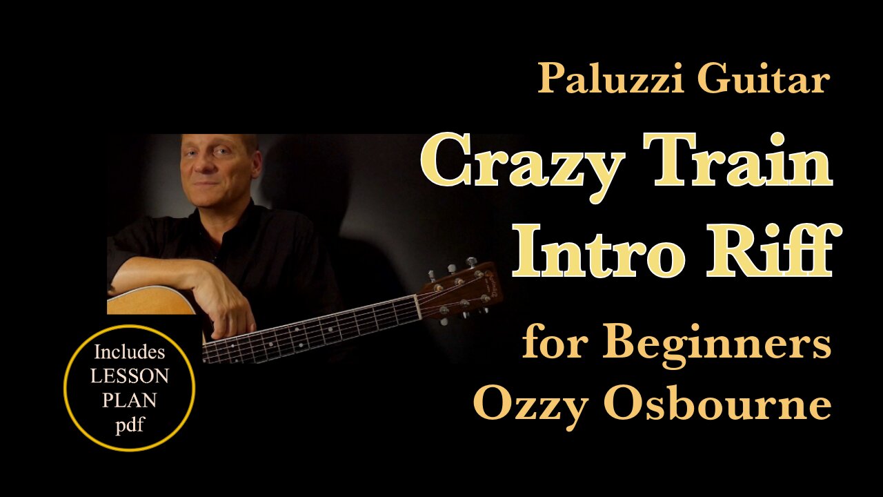 Ozzy Crazy Train Intro Riff Guitar Lesson for Beginners