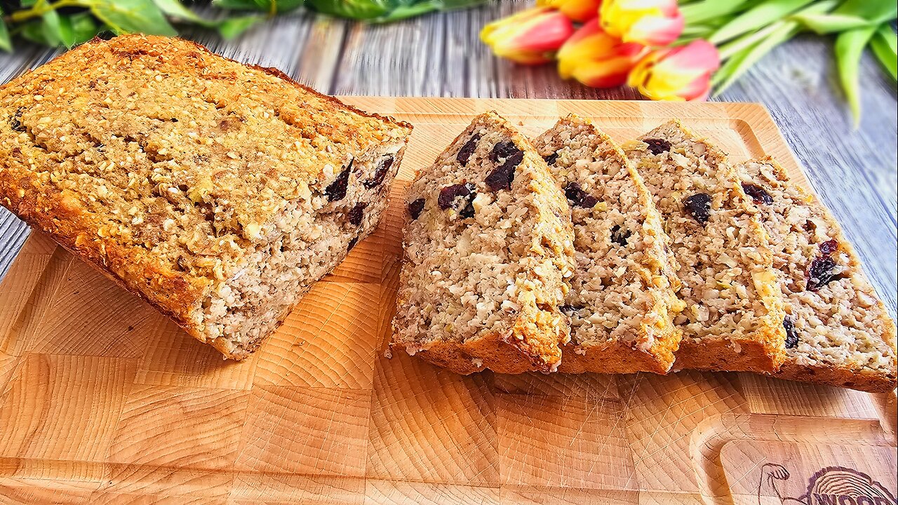 Healthy diet cake with oats and apples in 5 minutes! No sugar, no ...